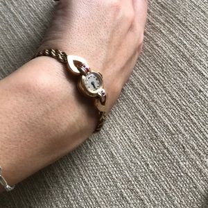 Vintage | Accessories | Vintage Rope Braided Gold And Ruby Watch | Poshmark